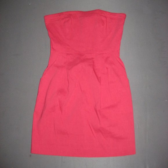 Theory | Dresses | Theory Watermelon Tyrah Crunch Linen Blend Strapless ...